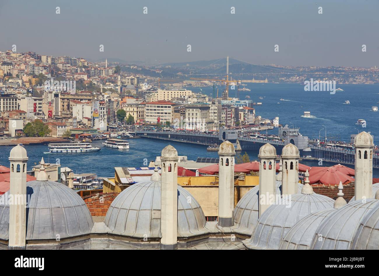Panoramic view of Istanbul, Turkey. Istanbul through the domes and ...
