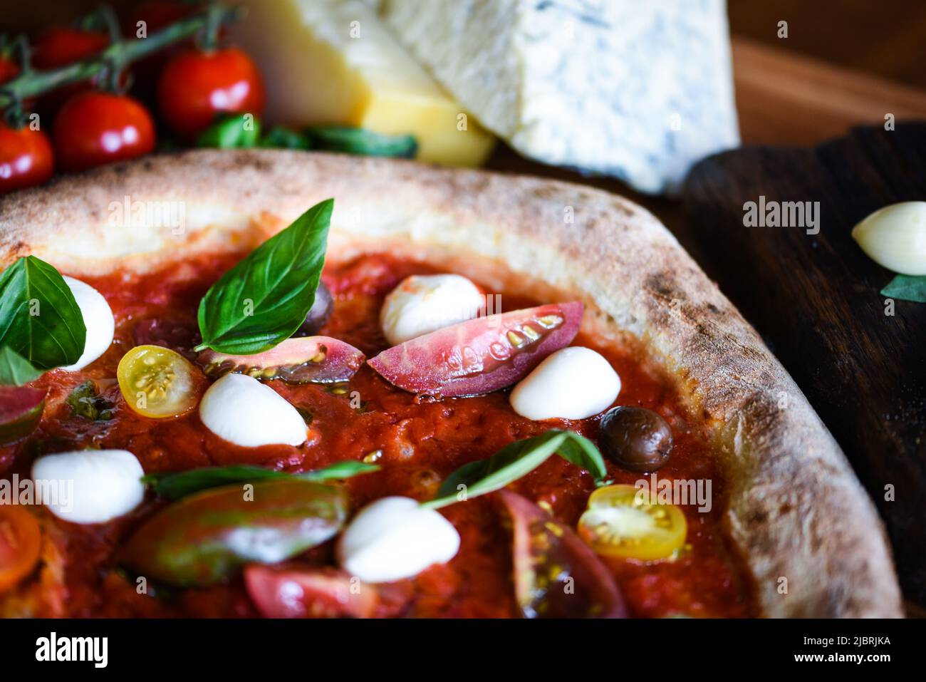 delicious Italian pizza with fresh ingredients Stock Photo - Alamy