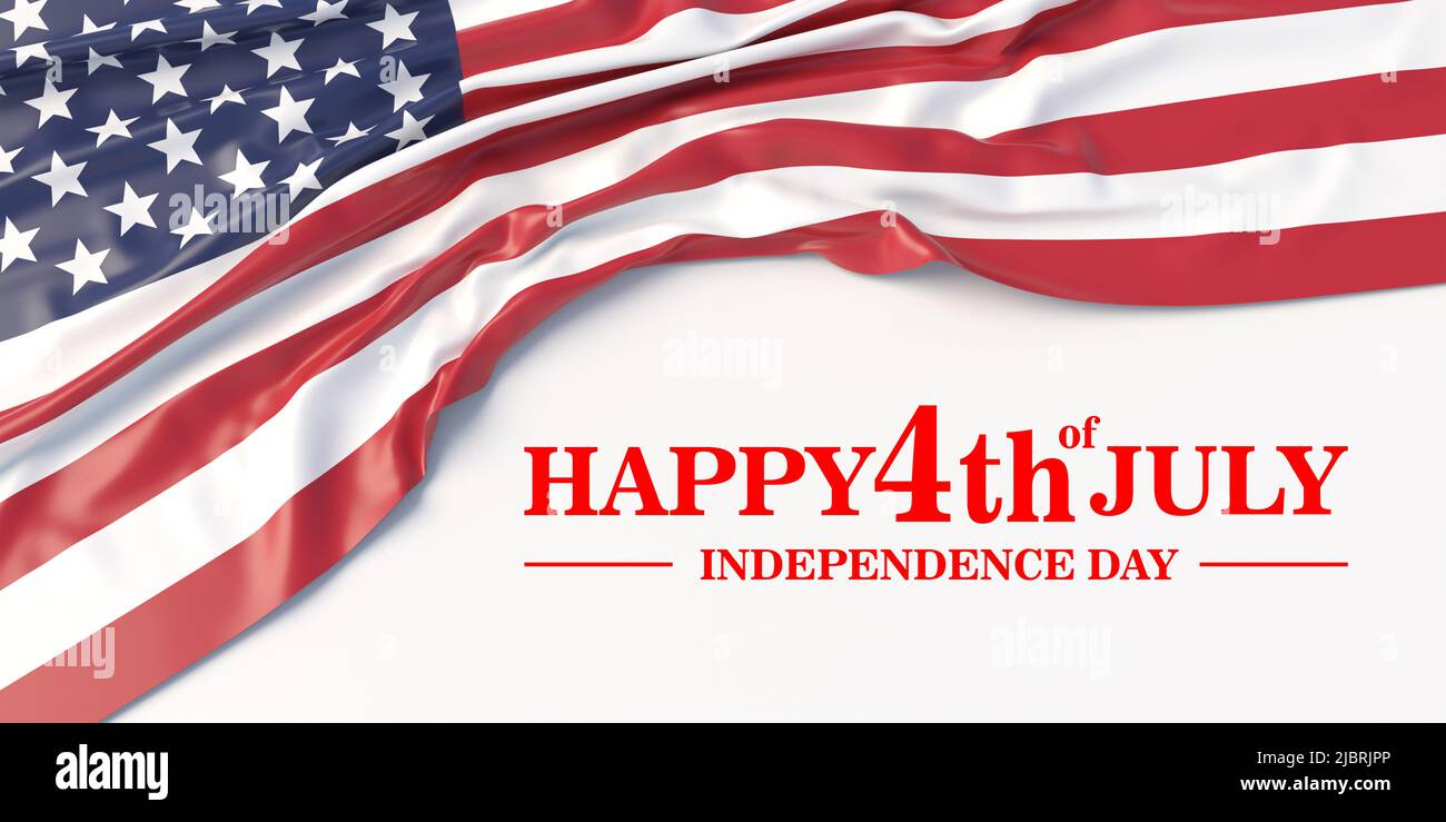 July fourth, HAPPY 4th of JULY, Independence day.Text and USA flag on ...