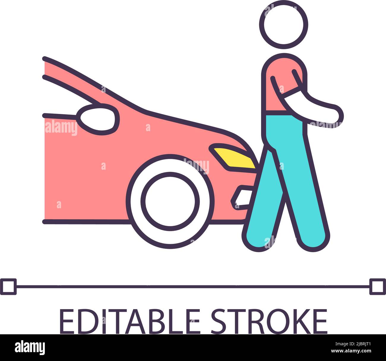 Driver and car owner RGB color icon Stock Vector Image & Art - Alamy