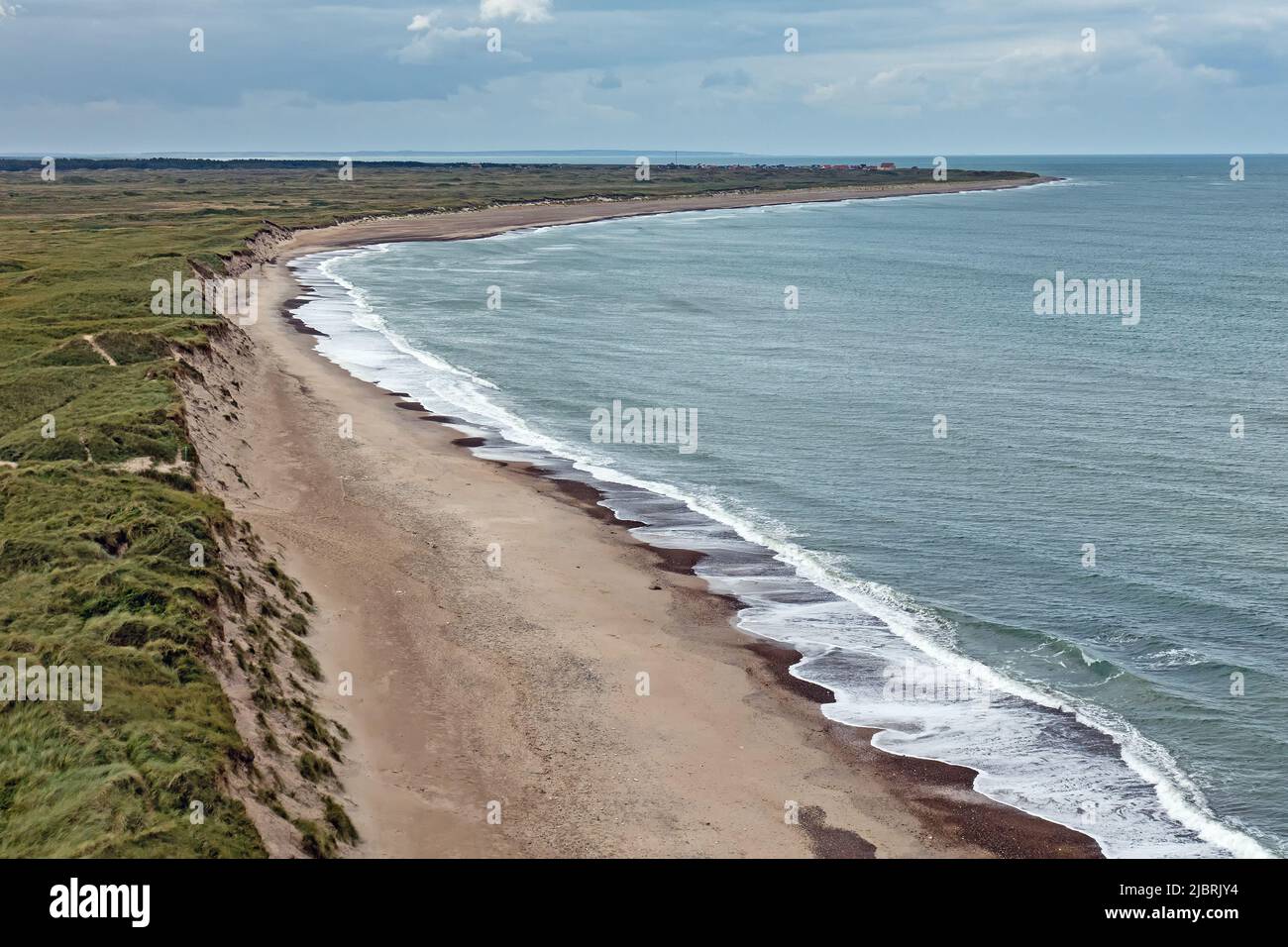 View from the limestone rock Bjulberg to the landscape at the North Sea ...