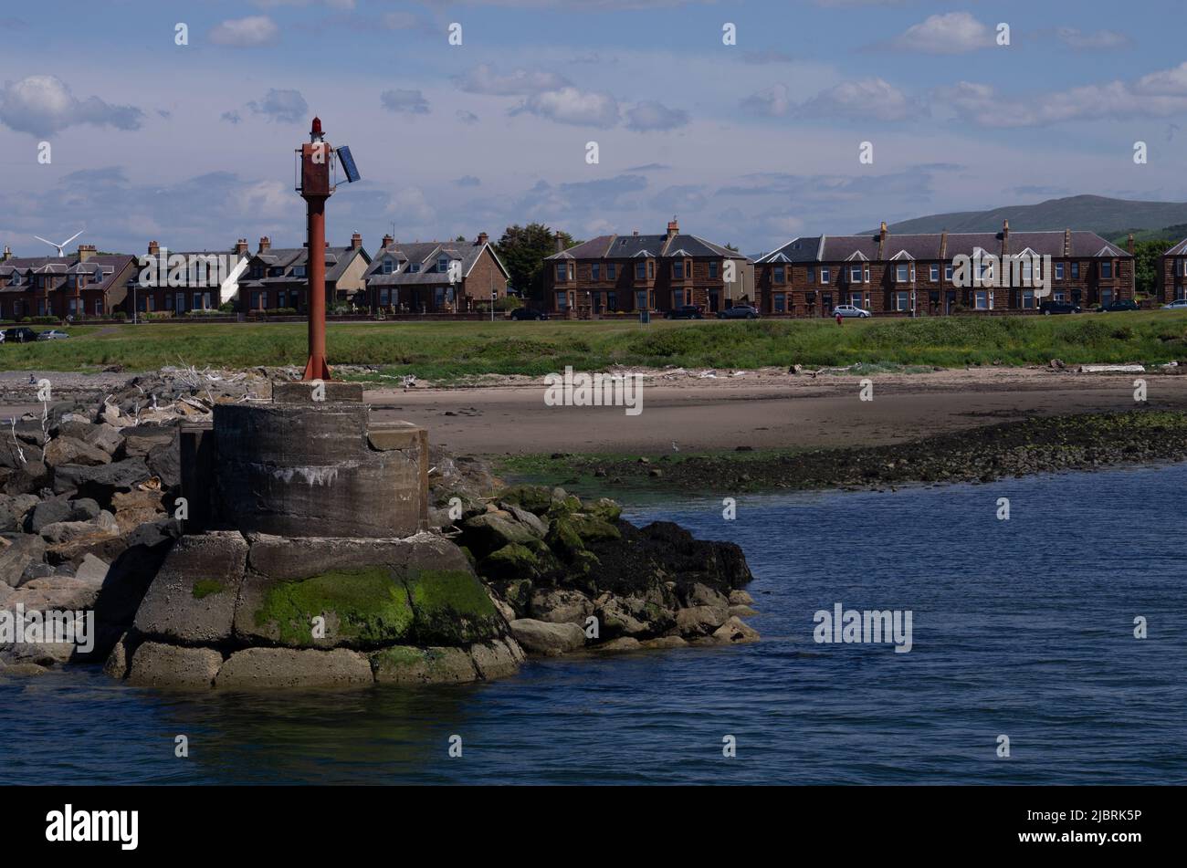 The entrance to Girvan Harbour Stock Photo - Alamy
