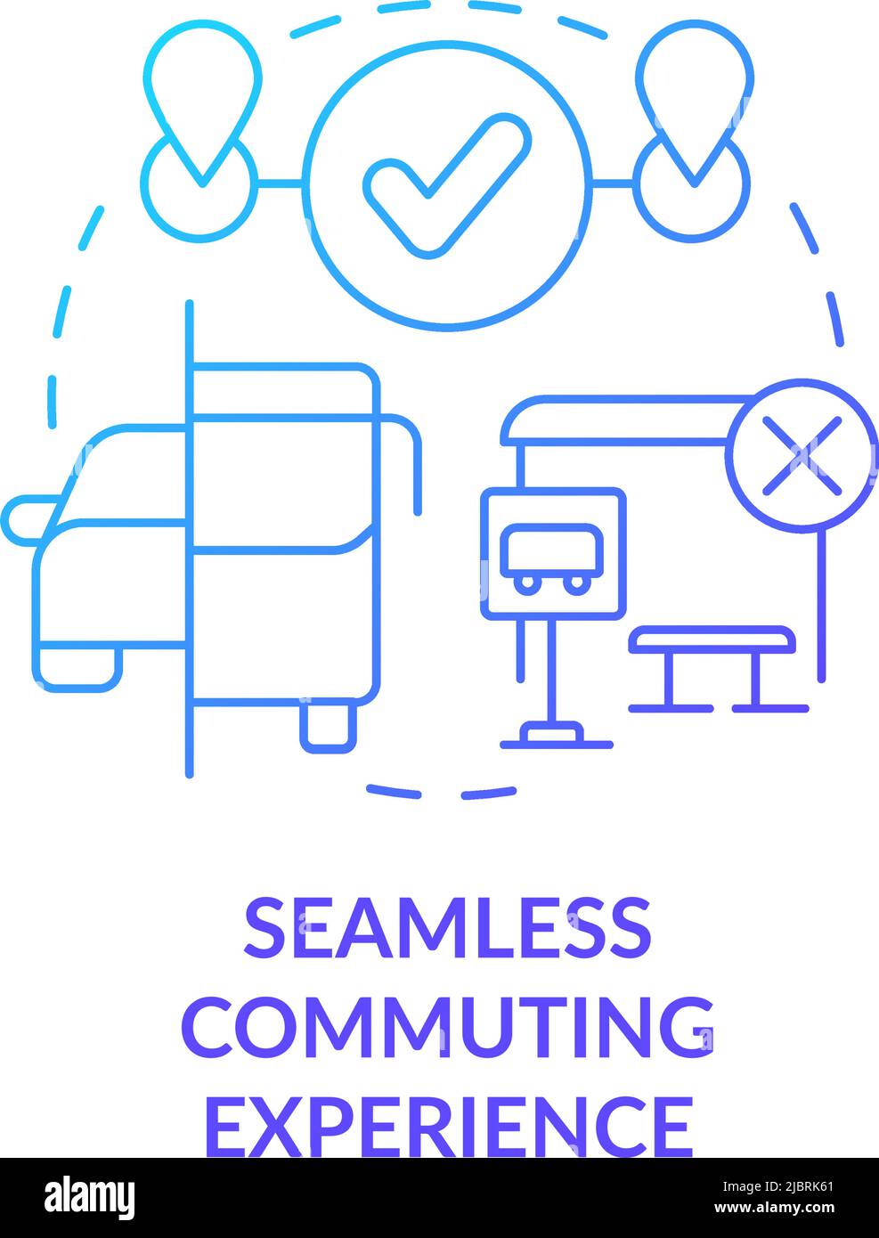 Seamless commuting experience blue gradient concept icon Stock Vector ...
