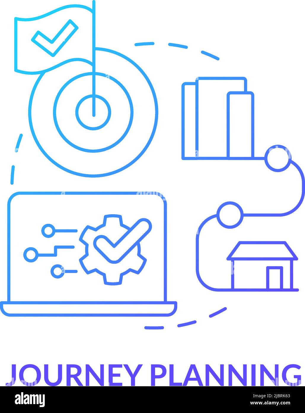 Journey planning blue gradient concept icon Stock Vector Image & Art - Alamy