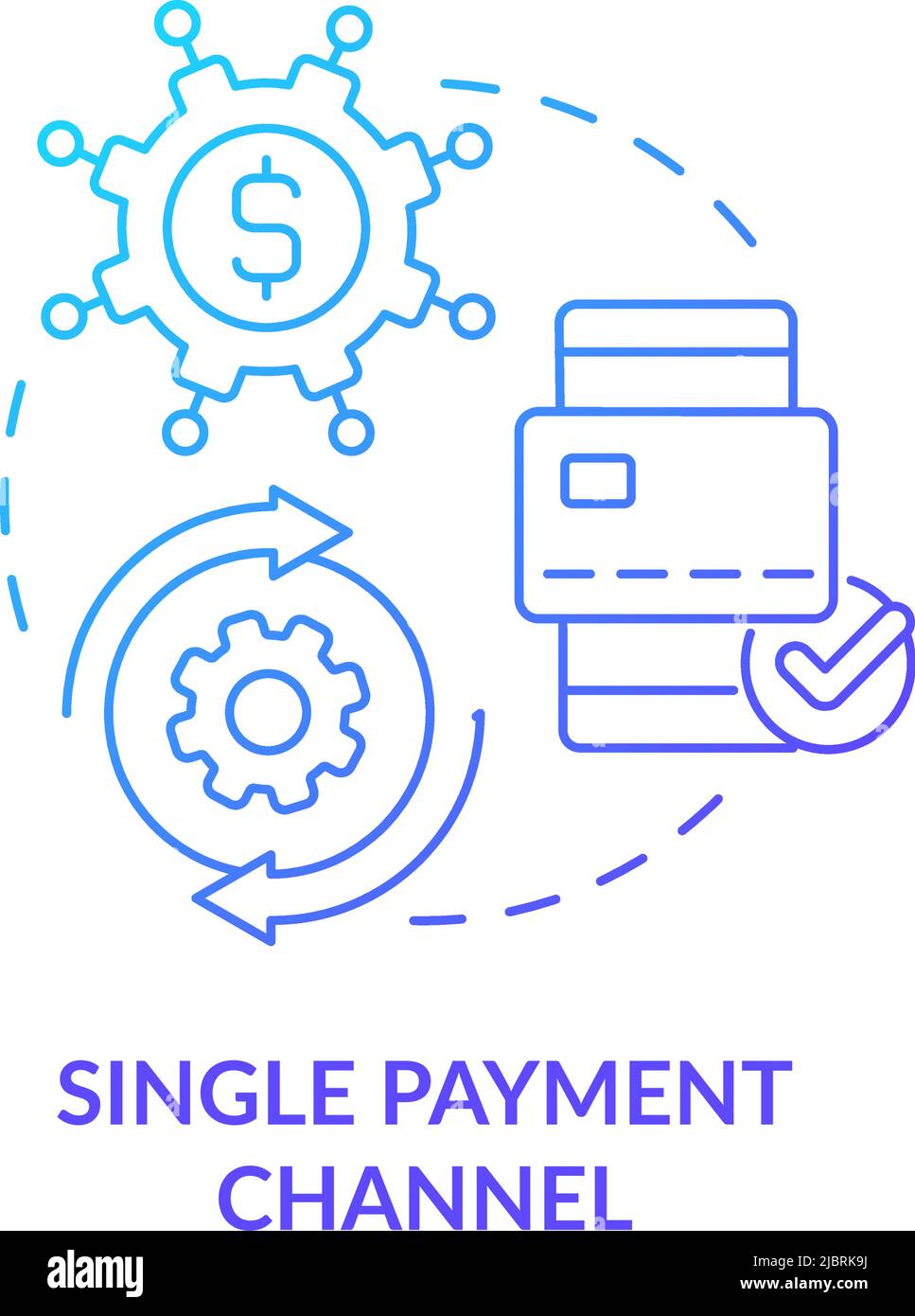Single payment channel blue gradient concept icon Stock Vector Image ...