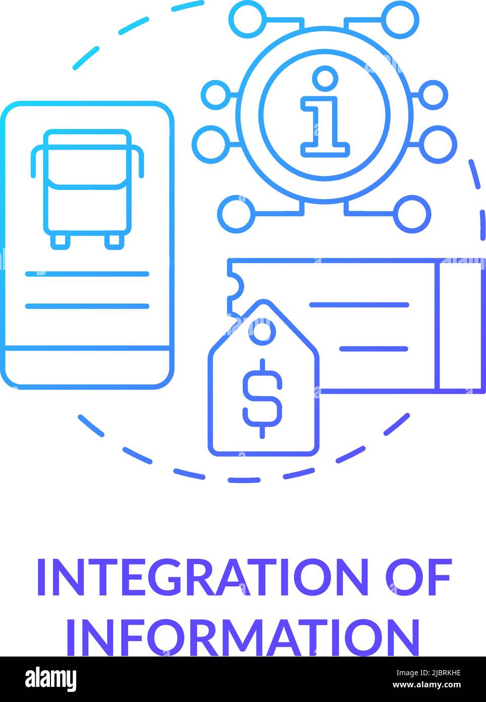 Integration of information blue gradient concept icon Stock Vector ...