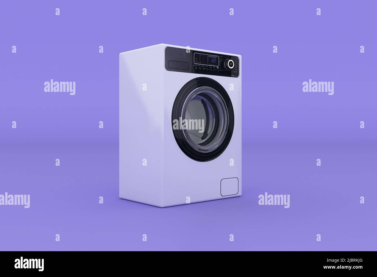 Washing machine isolated on purple background, 3D rendering Stock Photo ...