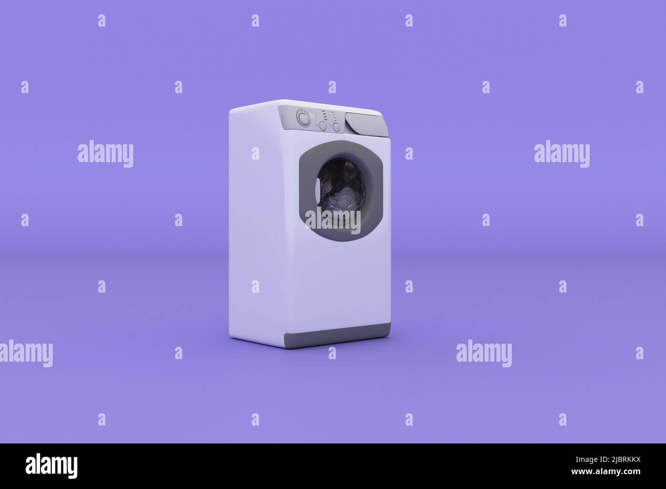 Washing machine isolated on purple background, 3D rendering Stock Photo ...
