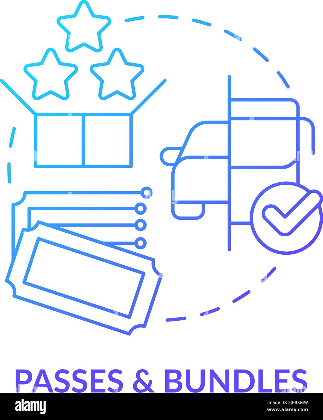 Passes and bundles blue gradient concept icon Stock Vector Image & Art ...
