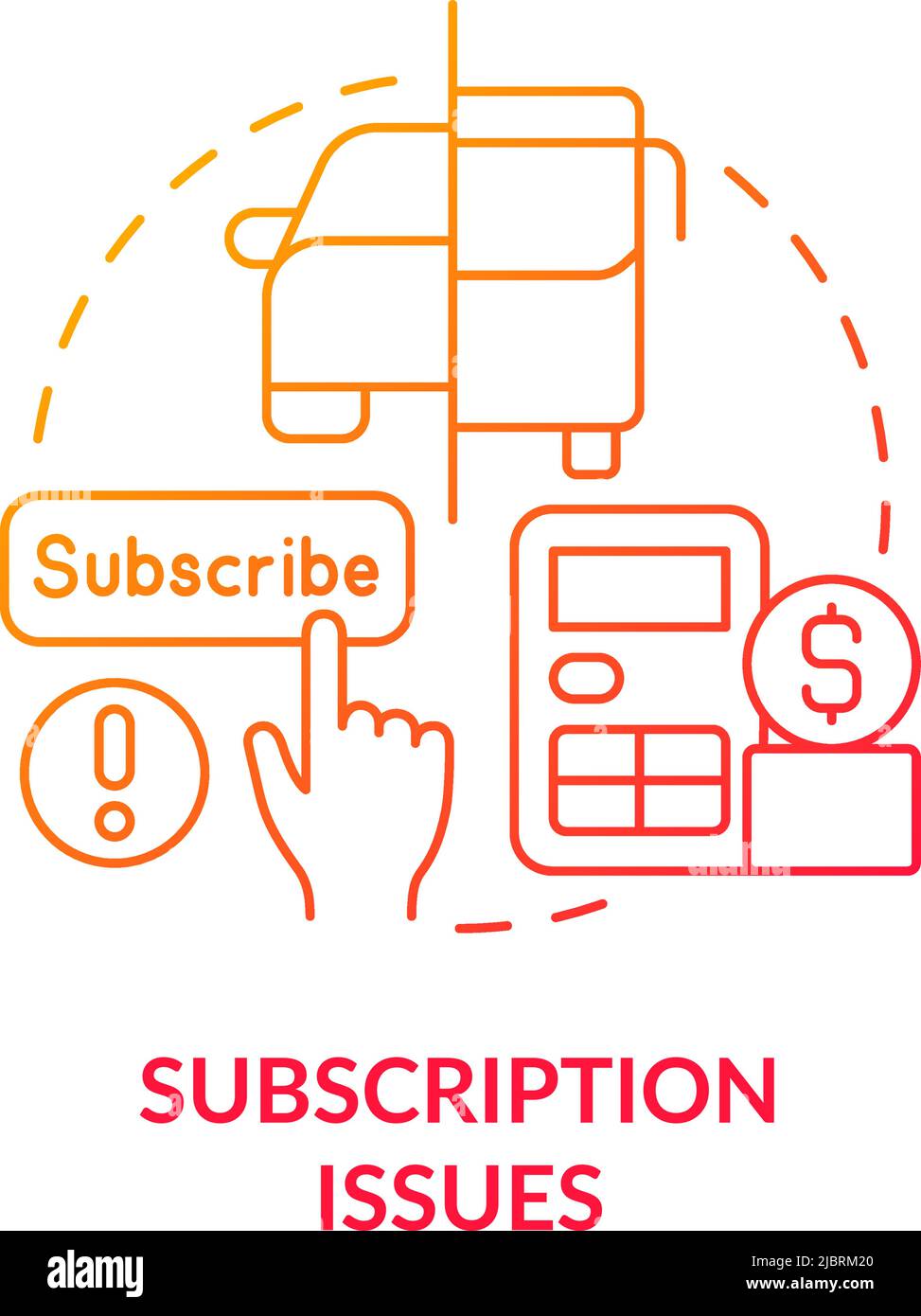 Subscription issues red gradient concept icon Stock Vector Image & Art ...