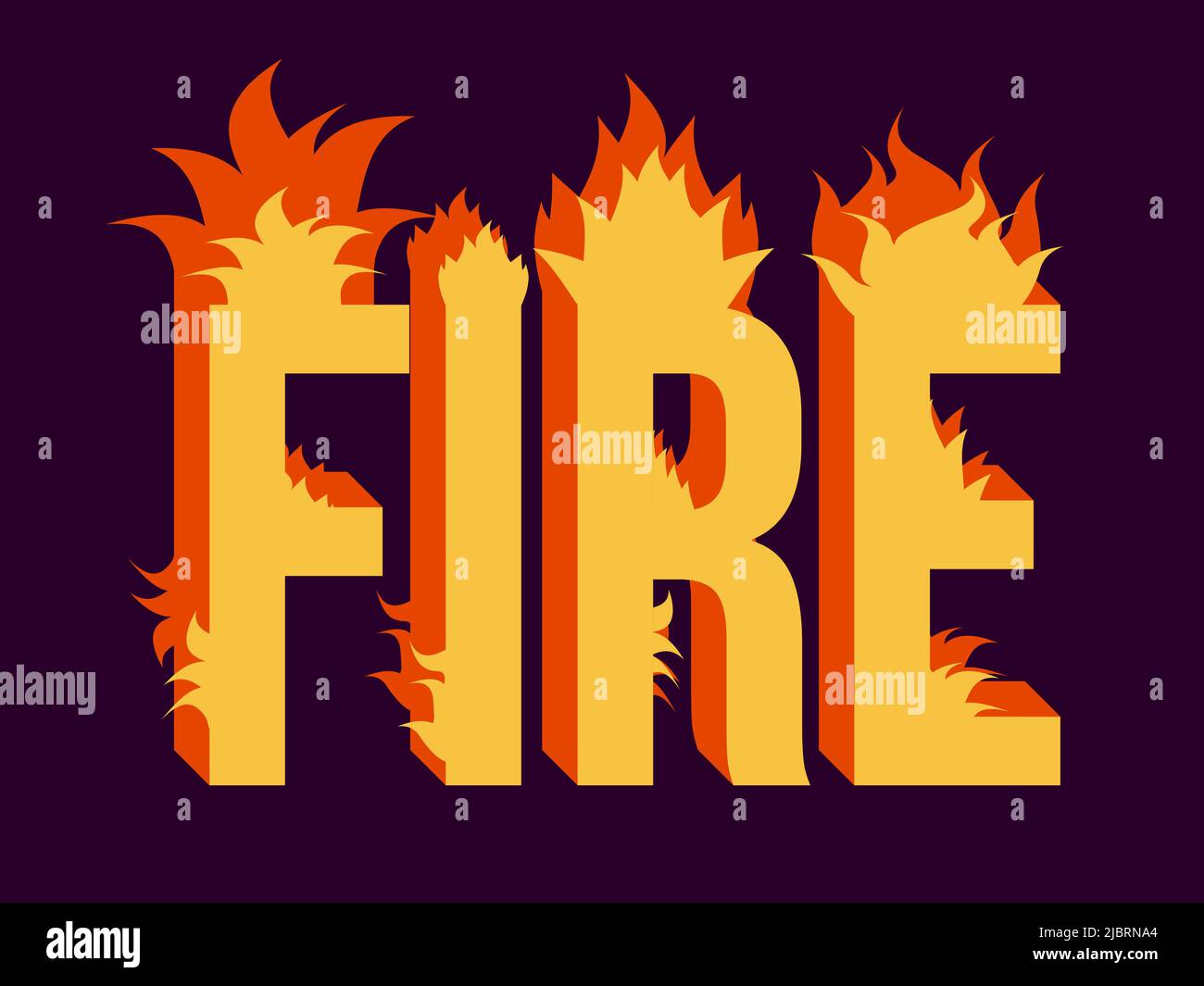 Fire text. Flaming "fire" word in flat style. Retro vintage burning ...