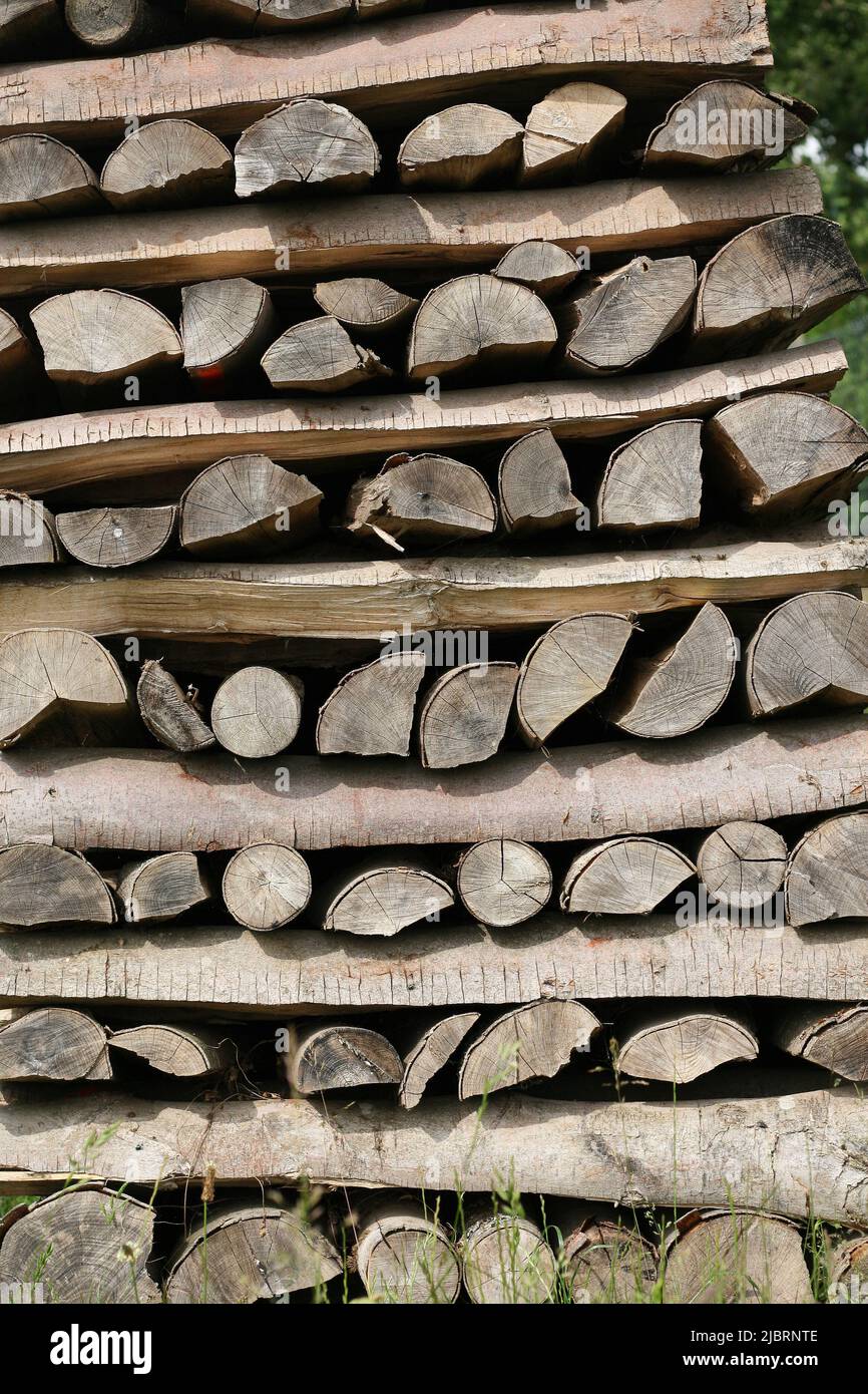 Pile of fire wood outside hi-res stock photography and images - Alamy