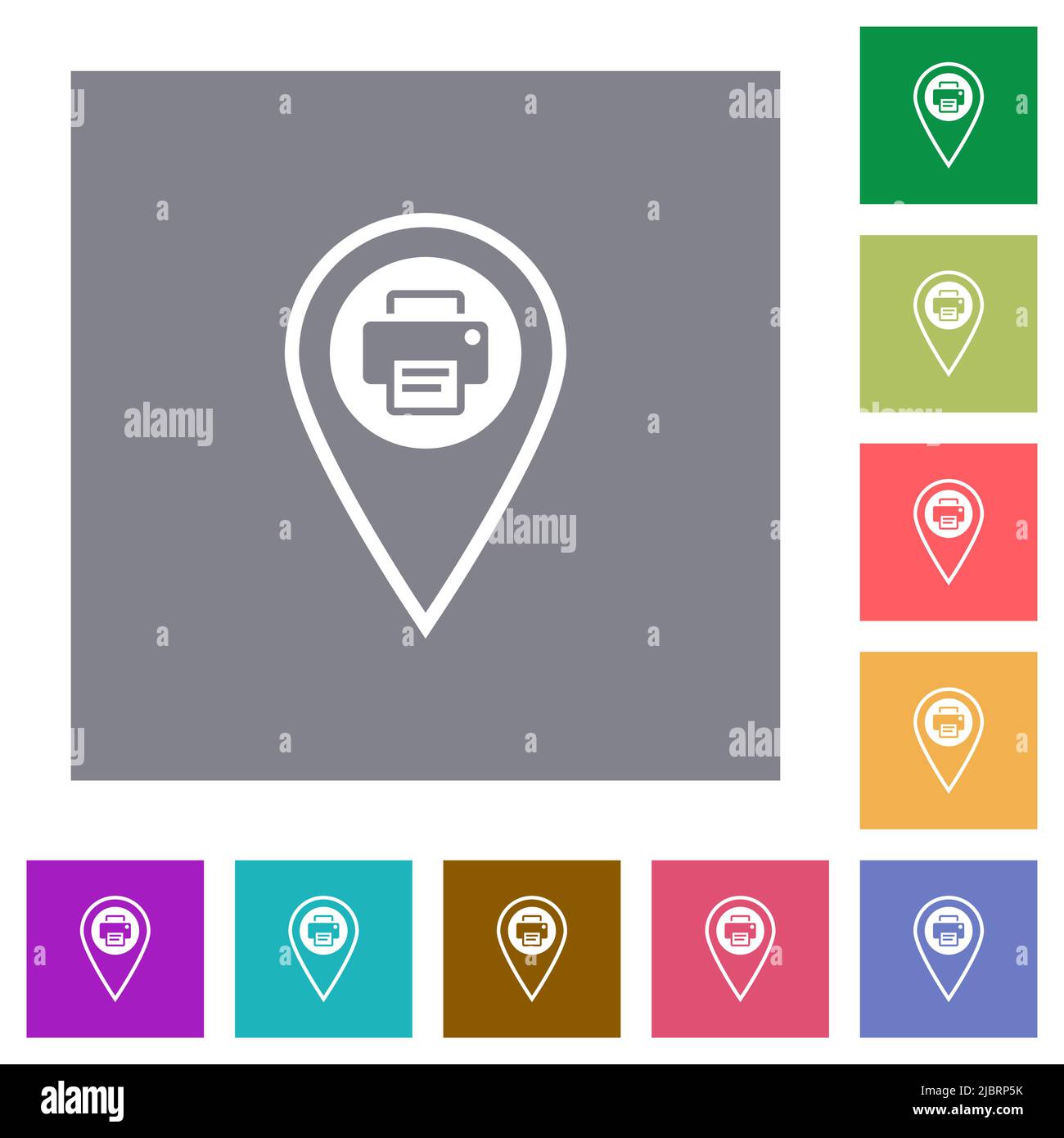 Print GPS location flat icons on simple color square backgrounds Stock ...