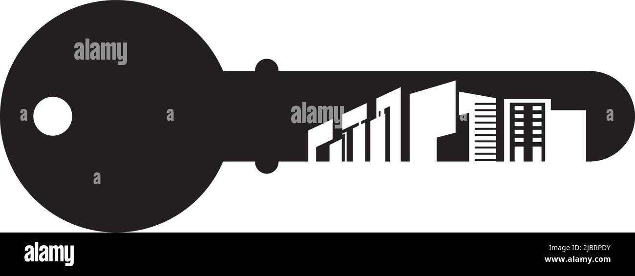 Apartment logo icon design incorporated with key icon illustration ...