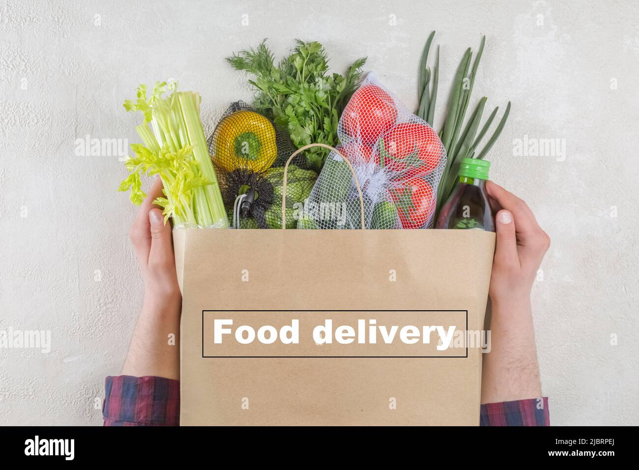 The concept of food delivery and eco-friendly product packaging. zero ...