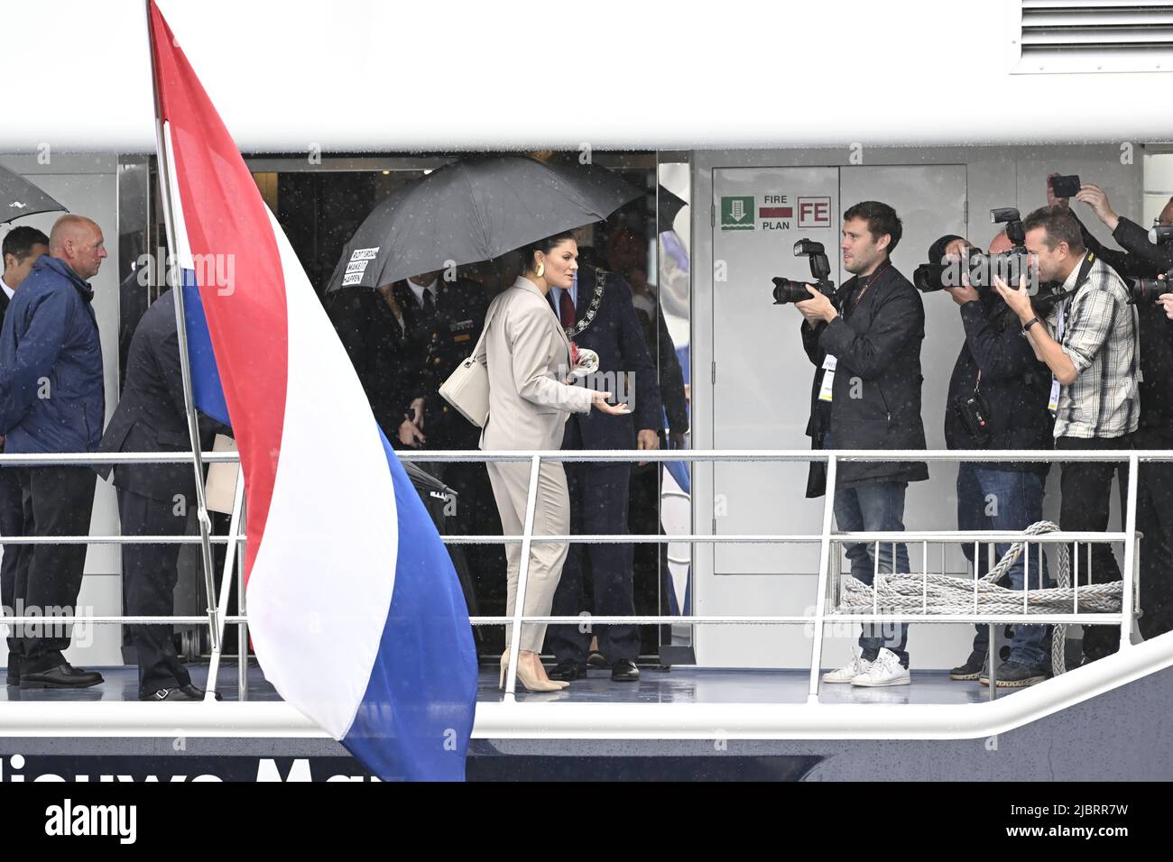 Crown Princess Victoria returns after a boat tour of Rotterdam Port ...