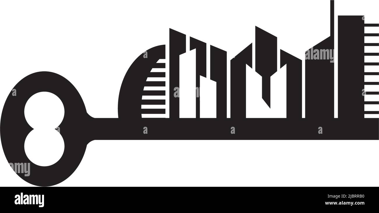 Apartment logo icon design incorporated with key icon illustration ...