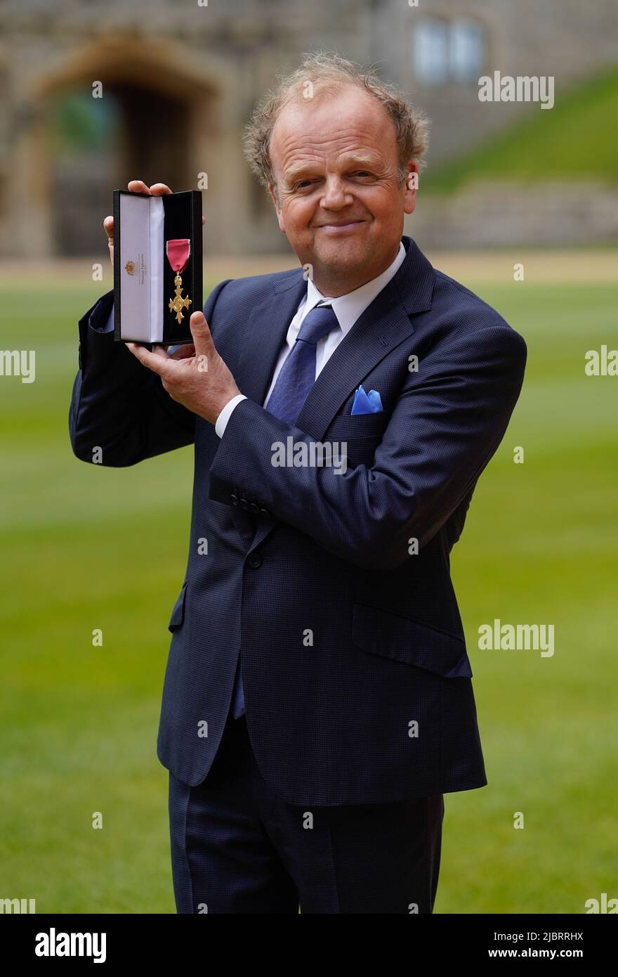 Toby Jones with his OBE, following an investiture ceremony at Windsor ...