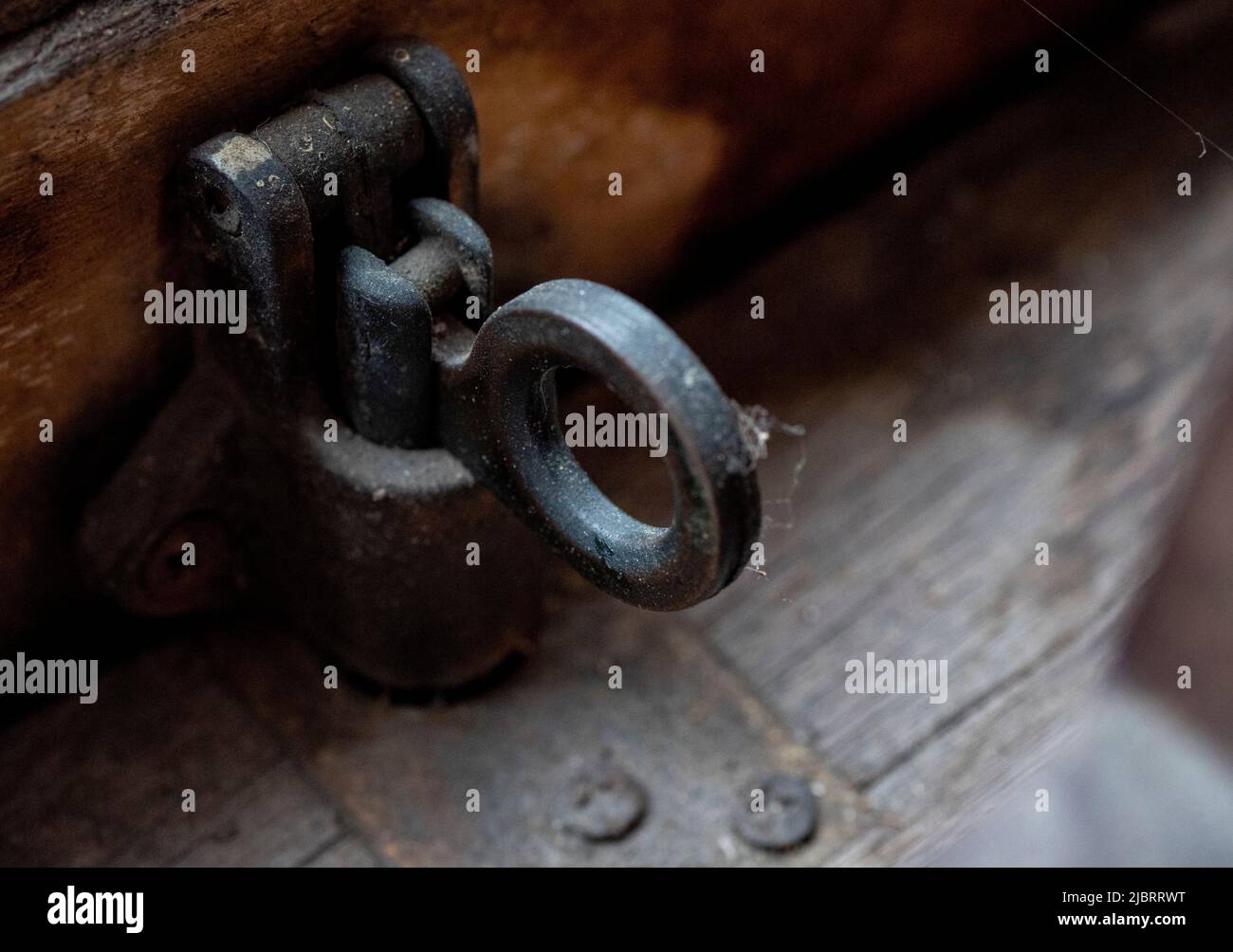 Old window lock made of copper Stock Photo - Alamy
