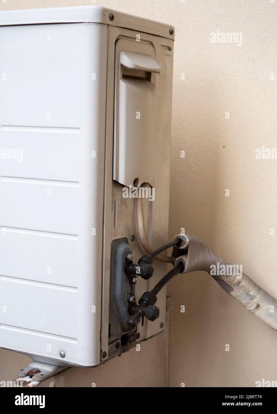AC outdoor compressor pipe connection Stock Photo - Alamy