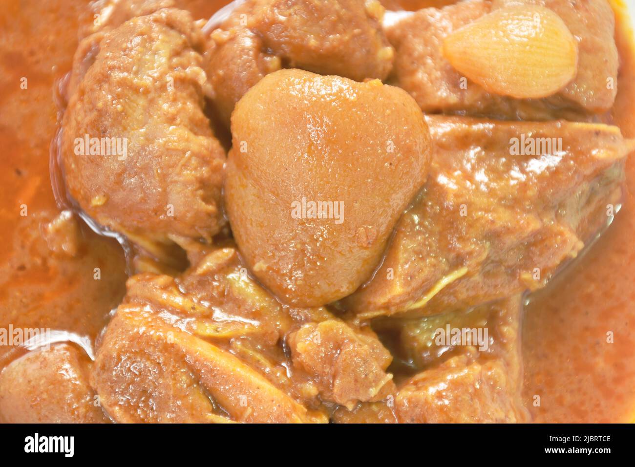 boiled spicy pork belly in curry soup or Hang leh Thai northern style ...