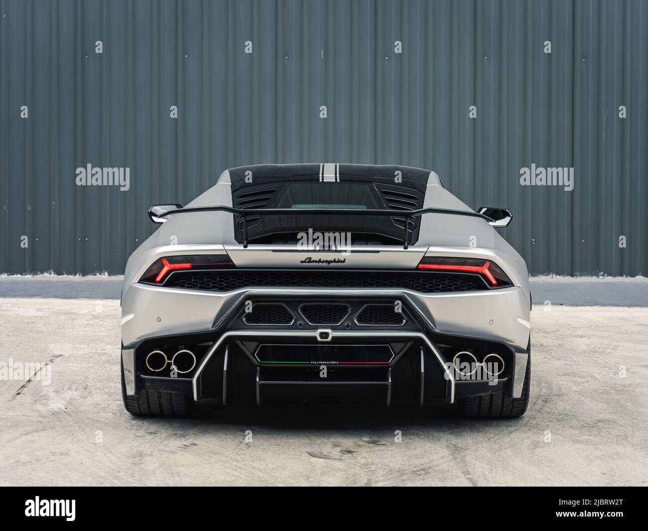 Lamborghini Huracan in Silver and Vosteiner Kit Stock Photo - Alamy