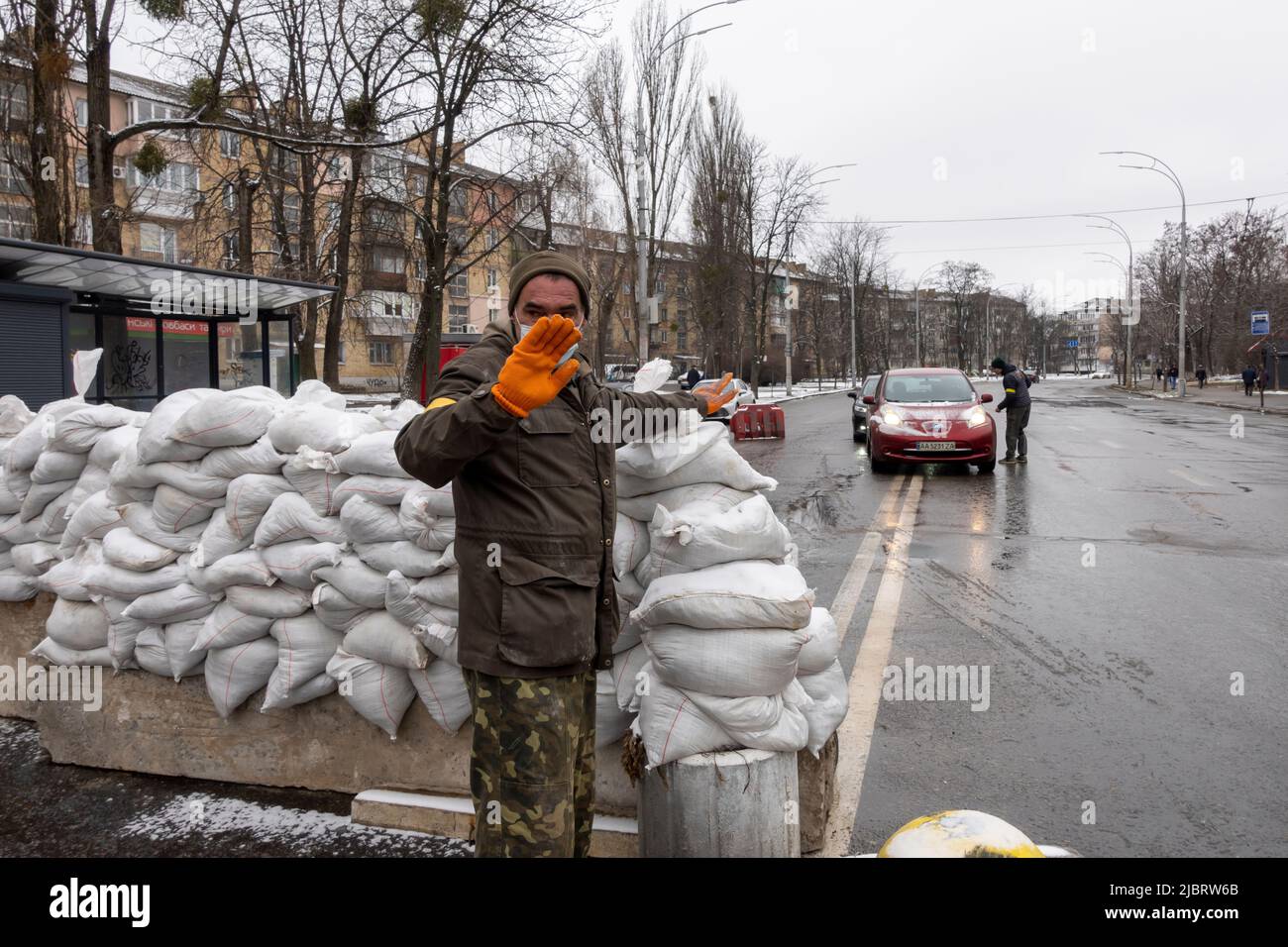 KYIV, UKRAINE 01 March. A member of the Territorial defense forces ...