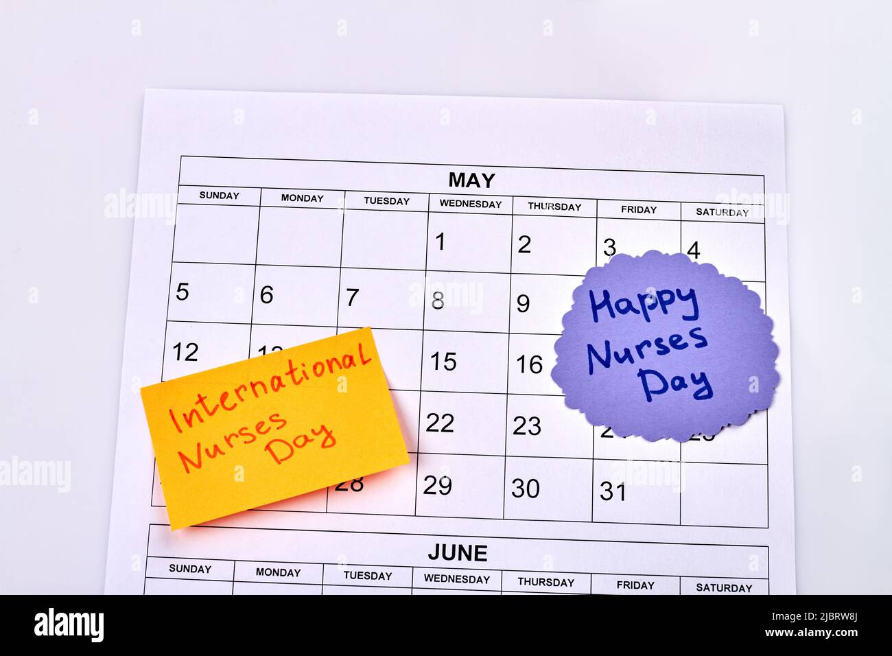 Happy nurses day. May calendar for international nurses day. Isolated ...