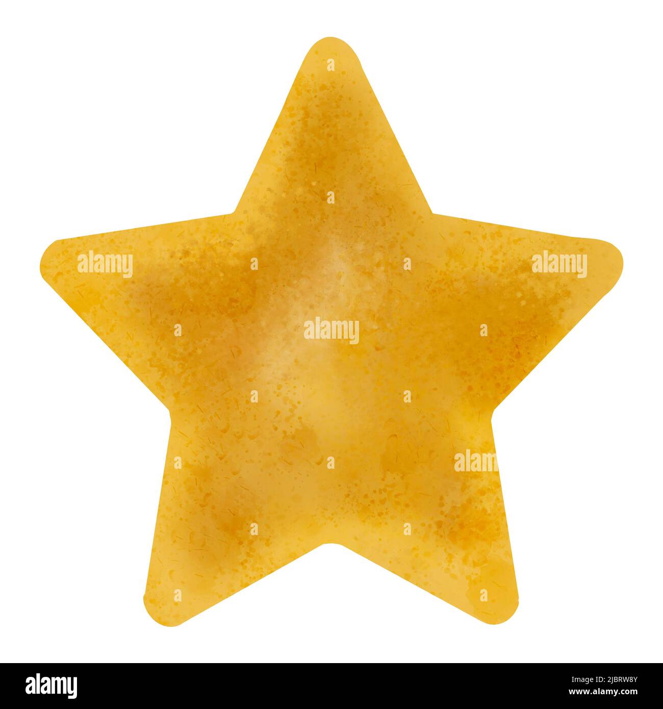 gold star watercolor. An isolated star on a white background Stock ...