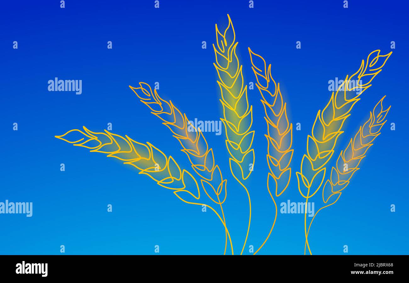 3D wheat ears grain. World food Day hunger awareness. Help charity food ...