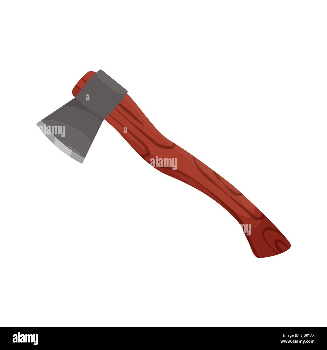 Axe with metal blade and wooden handle isolated on white background ...