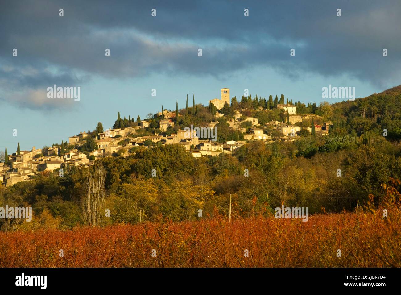 France, Drome, Drome Provencale, Mirmande, labeled Les Plus Beaux Villages de France (The Most ...