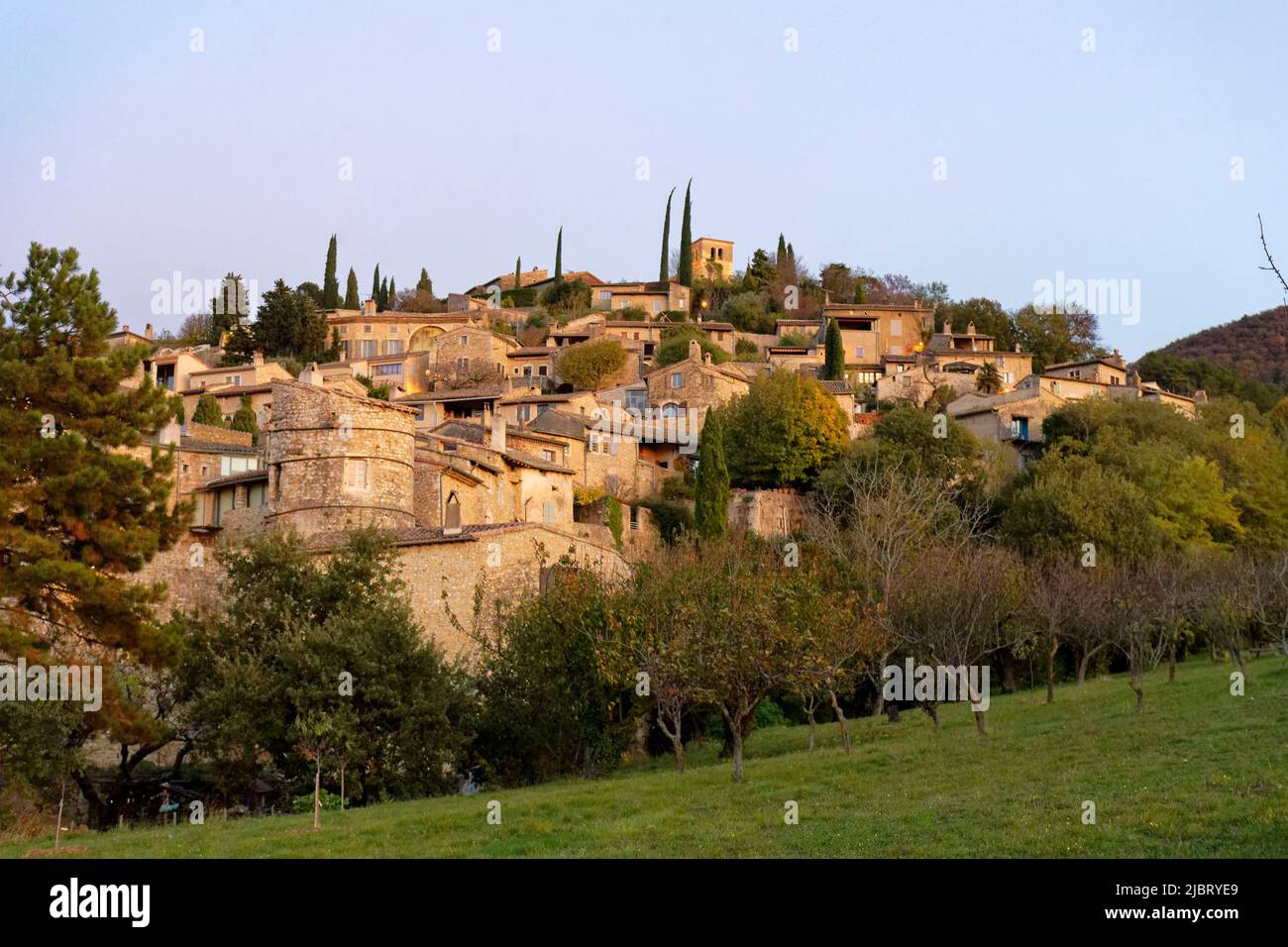 France, Drome, Drome Provencale, Mirmande, labeled Les Plus Beaux Villages de France (The Most ...
