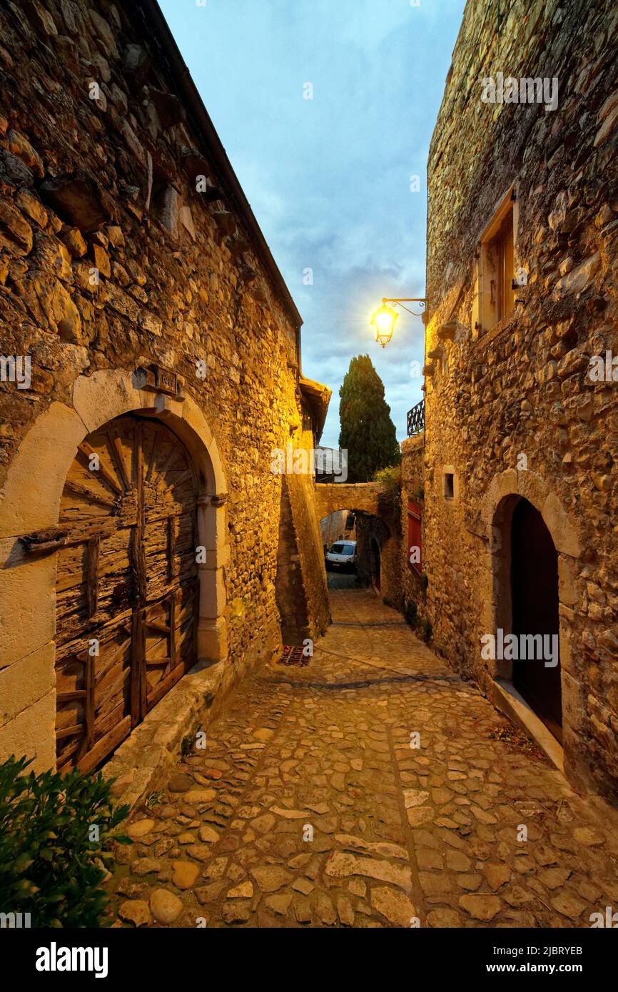 France, Drome, Drome Provencale, Mirmande, labeled Les Plus Beaux Villages de France (The Most ...