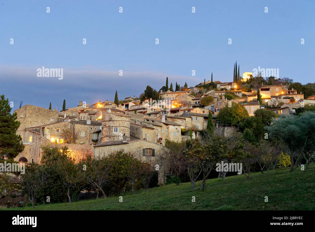 France, Drome, Drome Provencale, Mirmande, labeled Les Plus Beaux Villages de France (The Most ...