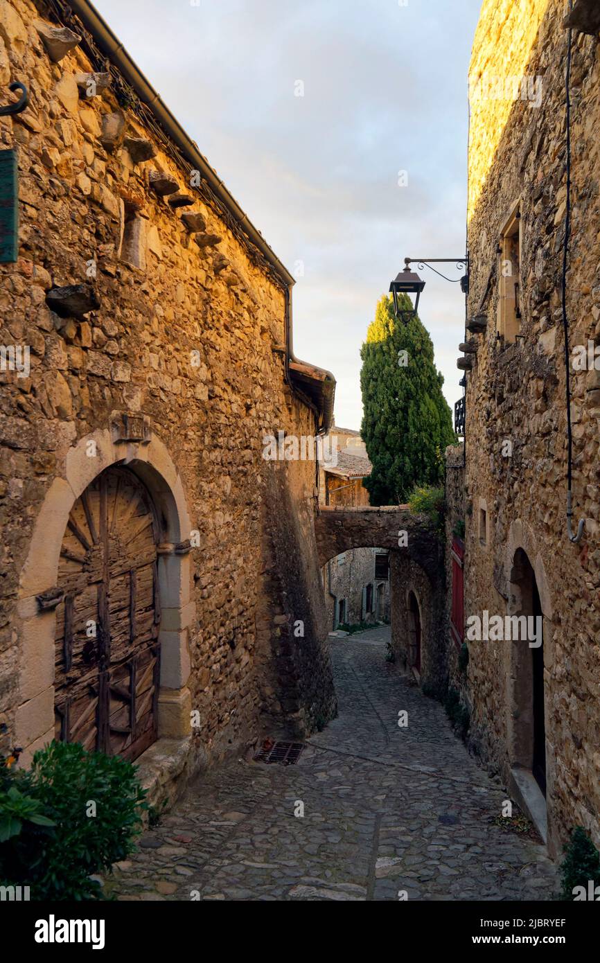 France, Drome, Drome Provencale, Mirmande, labeled Les Plus Beaux Villages de France (The Most ...