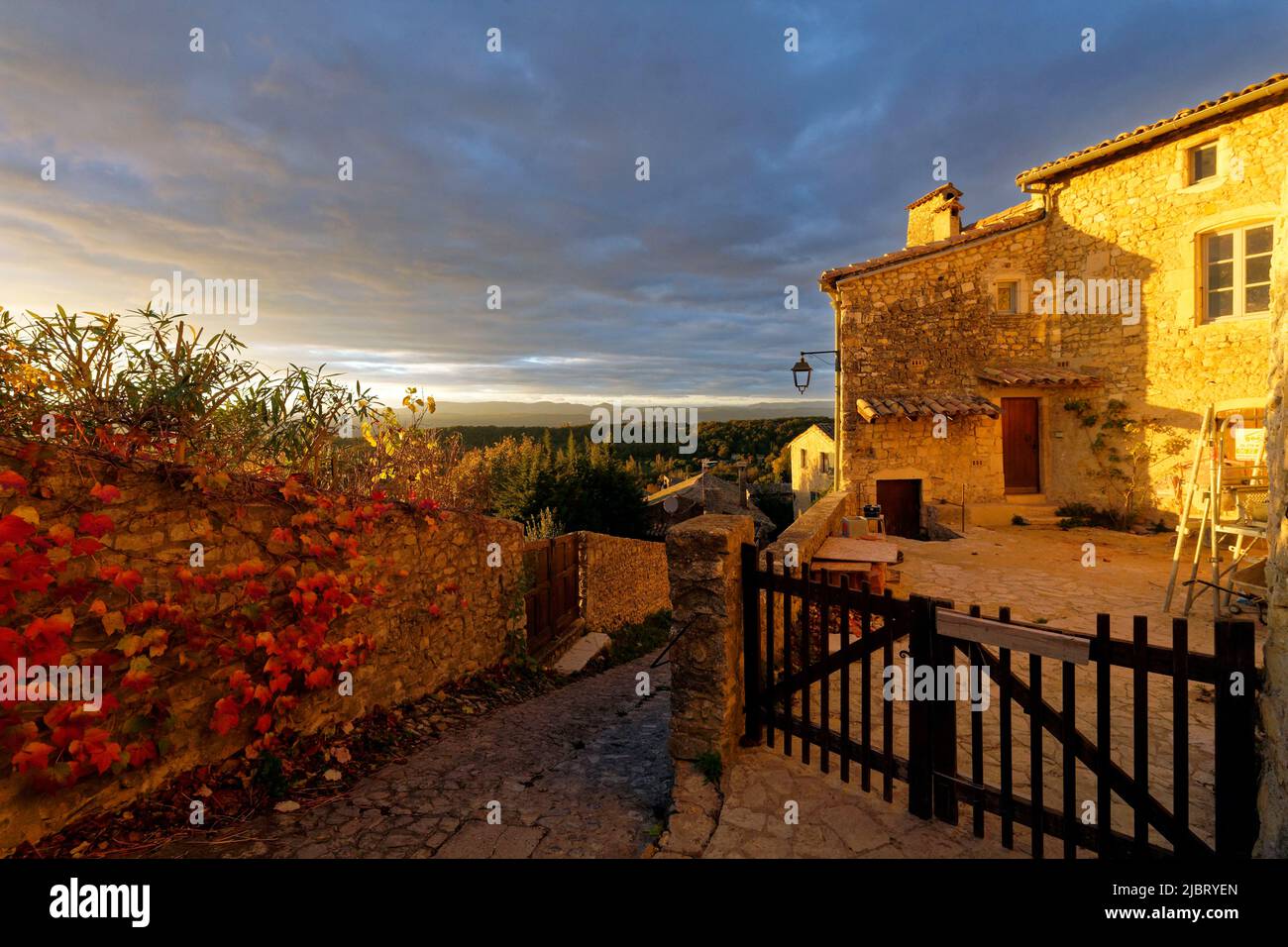 France, Drome, Drome Provencale, Mirmande, labeled Les Plus Beaux Villages de France (The Most ...