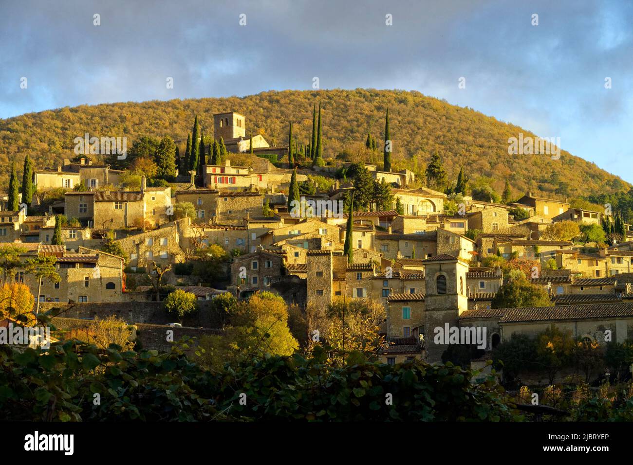 France, Drome, Drome Provencale, Mirmande, labeled Les Plus Beaux Villages de France (The Most ...