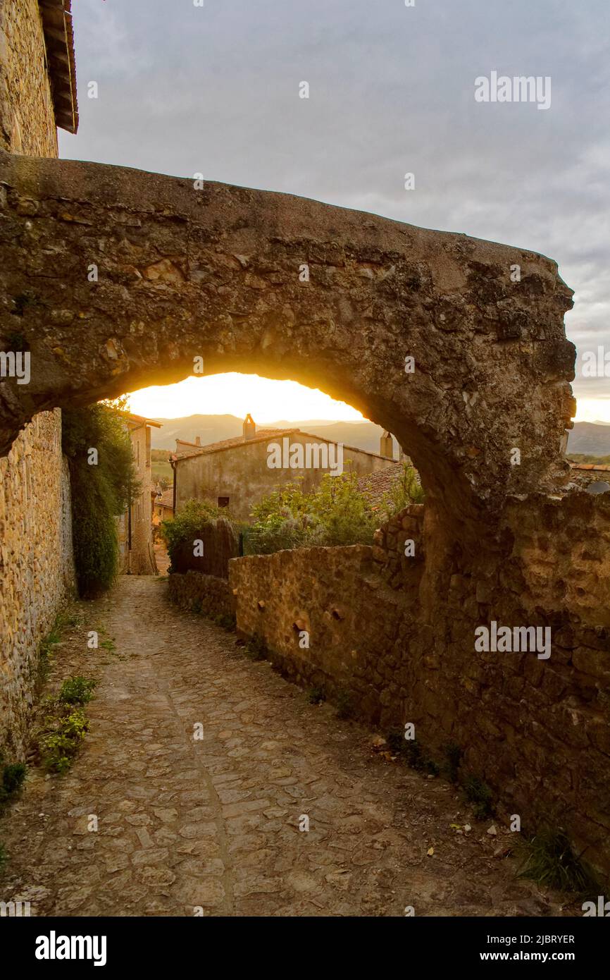 France, Drome, Drome Provencale, Mirmande, labeled Les Plus Beaux Villages de France (The Most ...