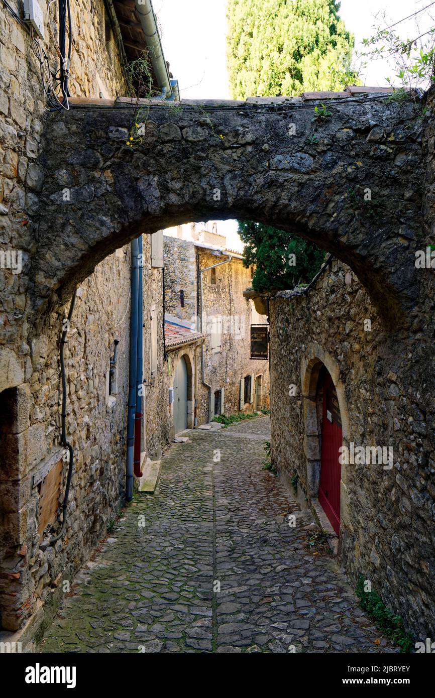 France, Drome, Drome Provencale, Mirmande, labeled Les Plus Beaux Villages de France (The Most ...