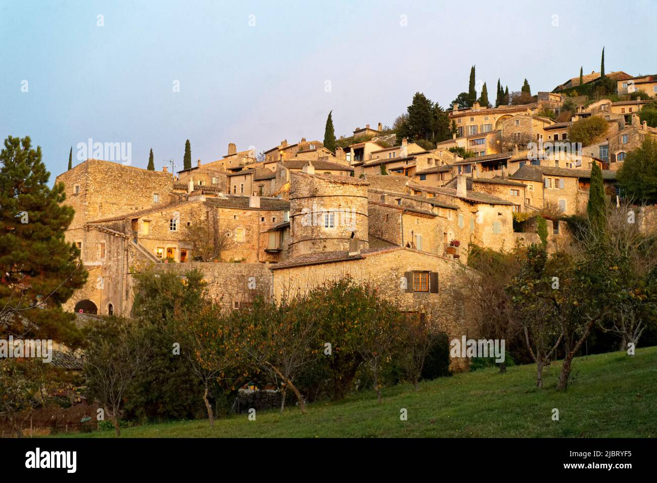 France, Drome, Drome Provencale, Mirmande, labeled Les Plus Beaux Villages de France (The Most ...