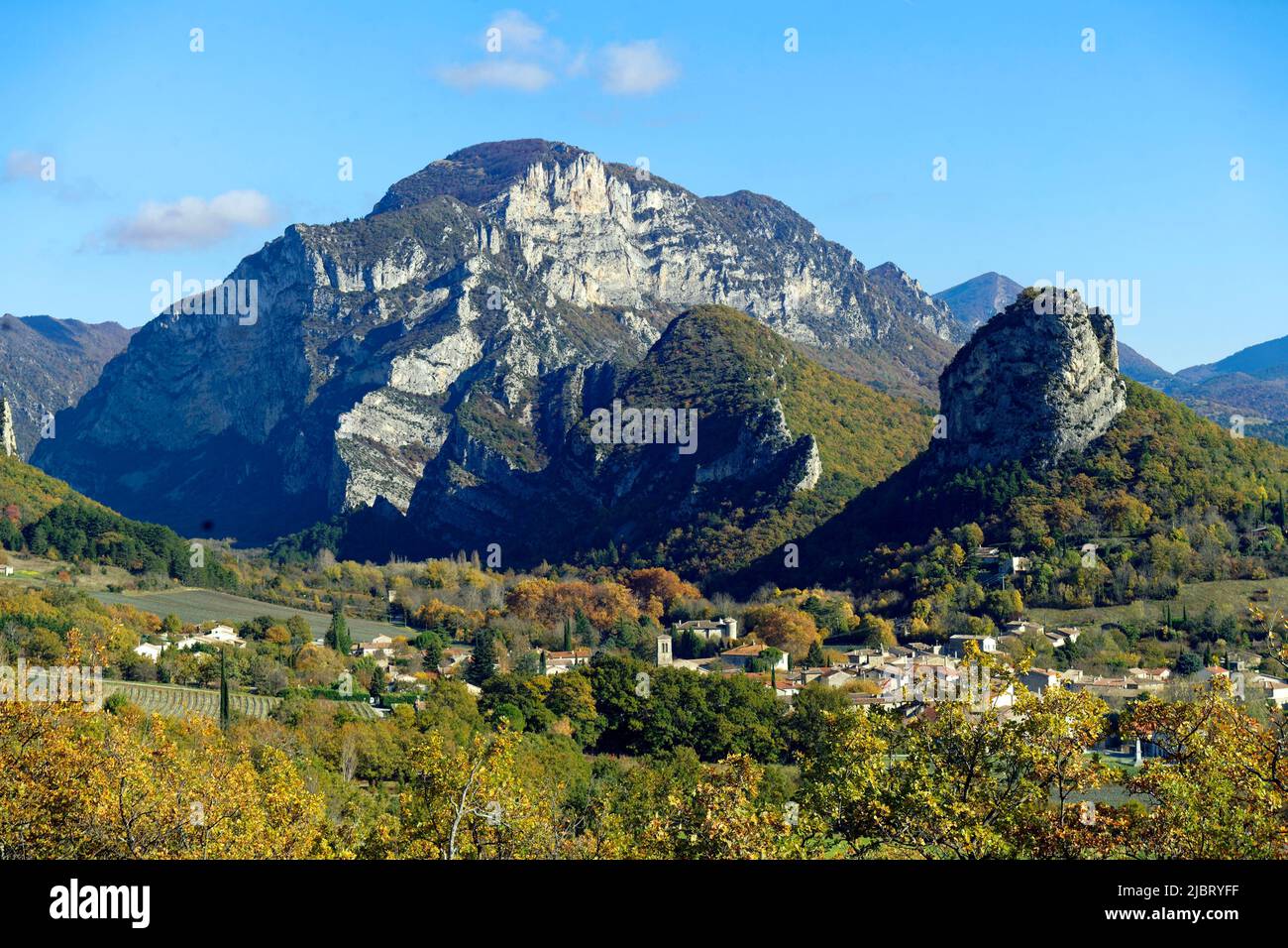 France, Drome, Saou forest and village Stock Photo - Alamy