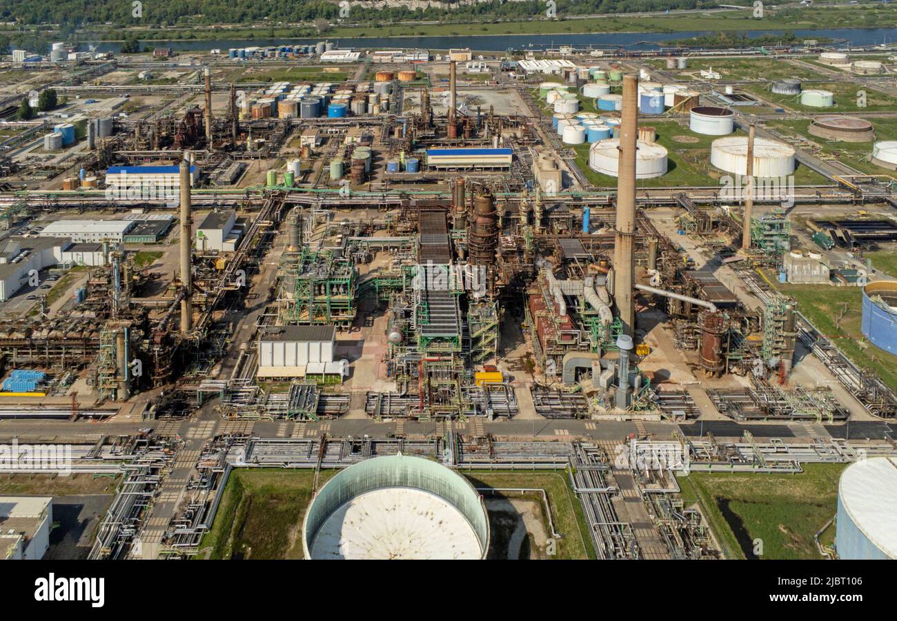 France, Seine-Maritime (76), Le Havre, Raffinerie Total de Normandie ...