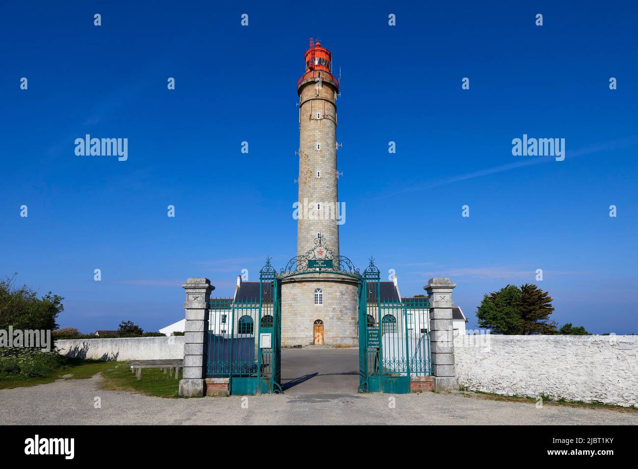 France, Morbihan, Belle Ile en mer, Bangor, Goulphar lighthouse Stock ...