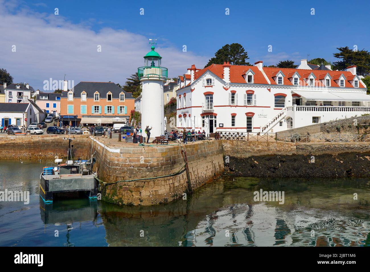 France, Morbihan, Belle Ile en mer, Sauzon, Sauzon harbour Stock Photo ...
