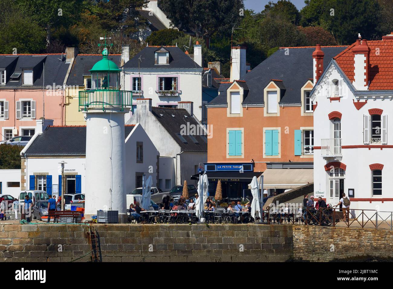 France, Morbihan, Belle Ile en mer, Sauzon, Sauzon harbour Stock Photo ...