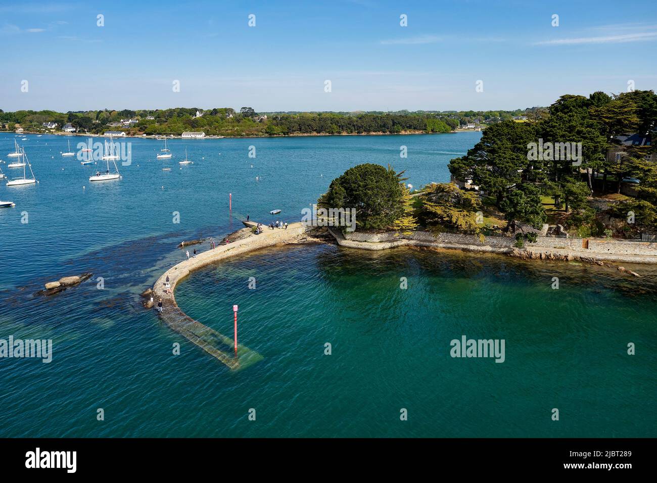 France, Morbihan, Gulf of Morbihan, Arradon, Pointe d'Arradon (aerial ...