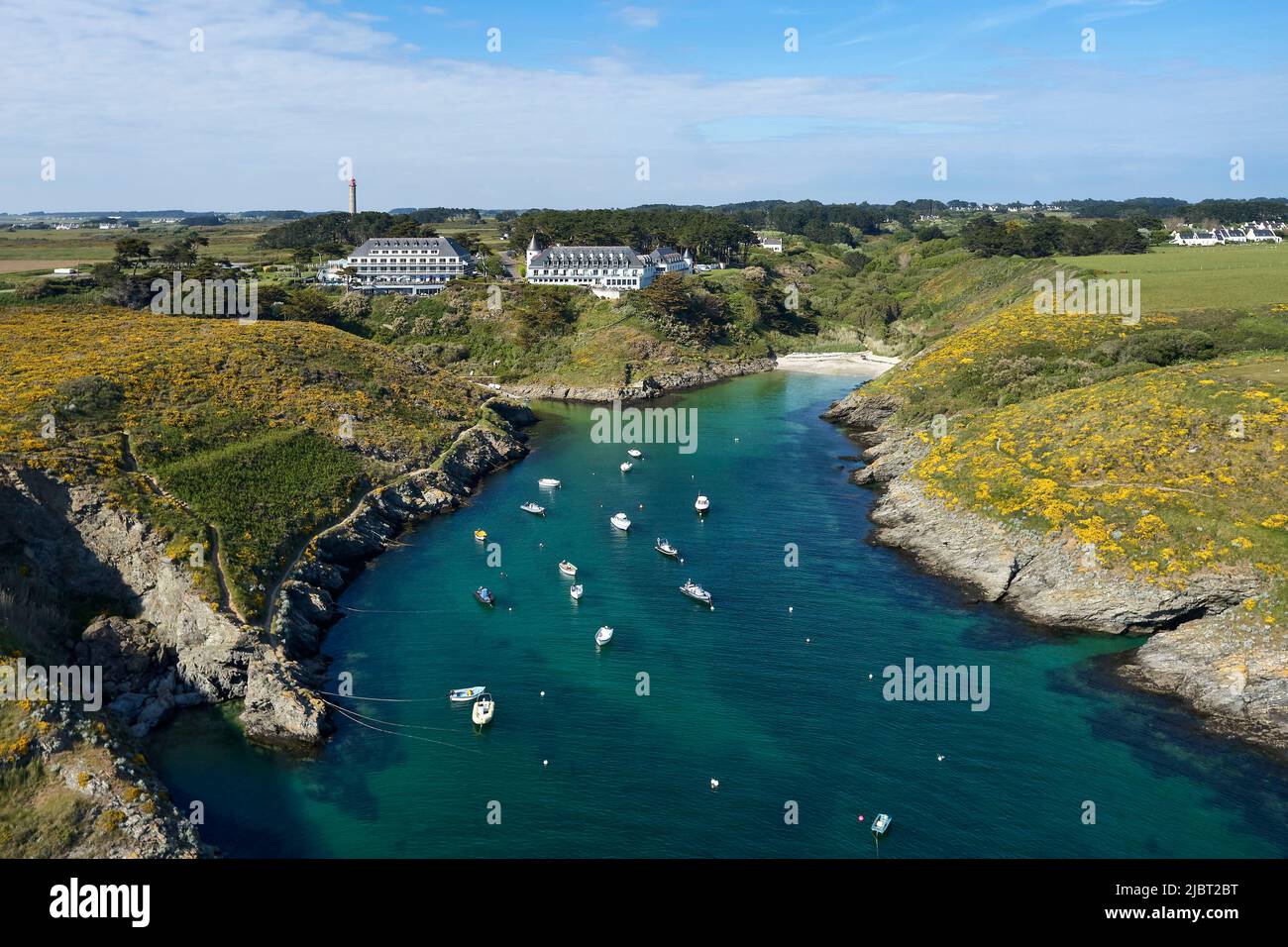 France, Morbihan, Belle Ile en mer, wild coast, Bangor, Port Goulphar ...