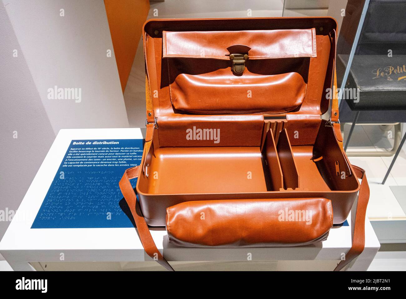 France, Paris, the Postal Museum, postman's bag Stock Photo - Alamy