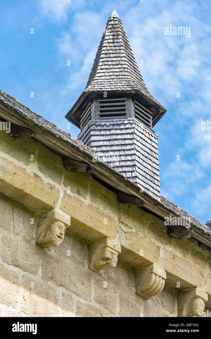 France, Correze, Serandon, Sainte Radegonde church, capitals Stock ...